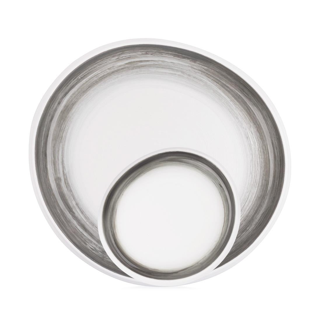 High Rock Plate With Gray Rim – Silver Spoon Party Rental