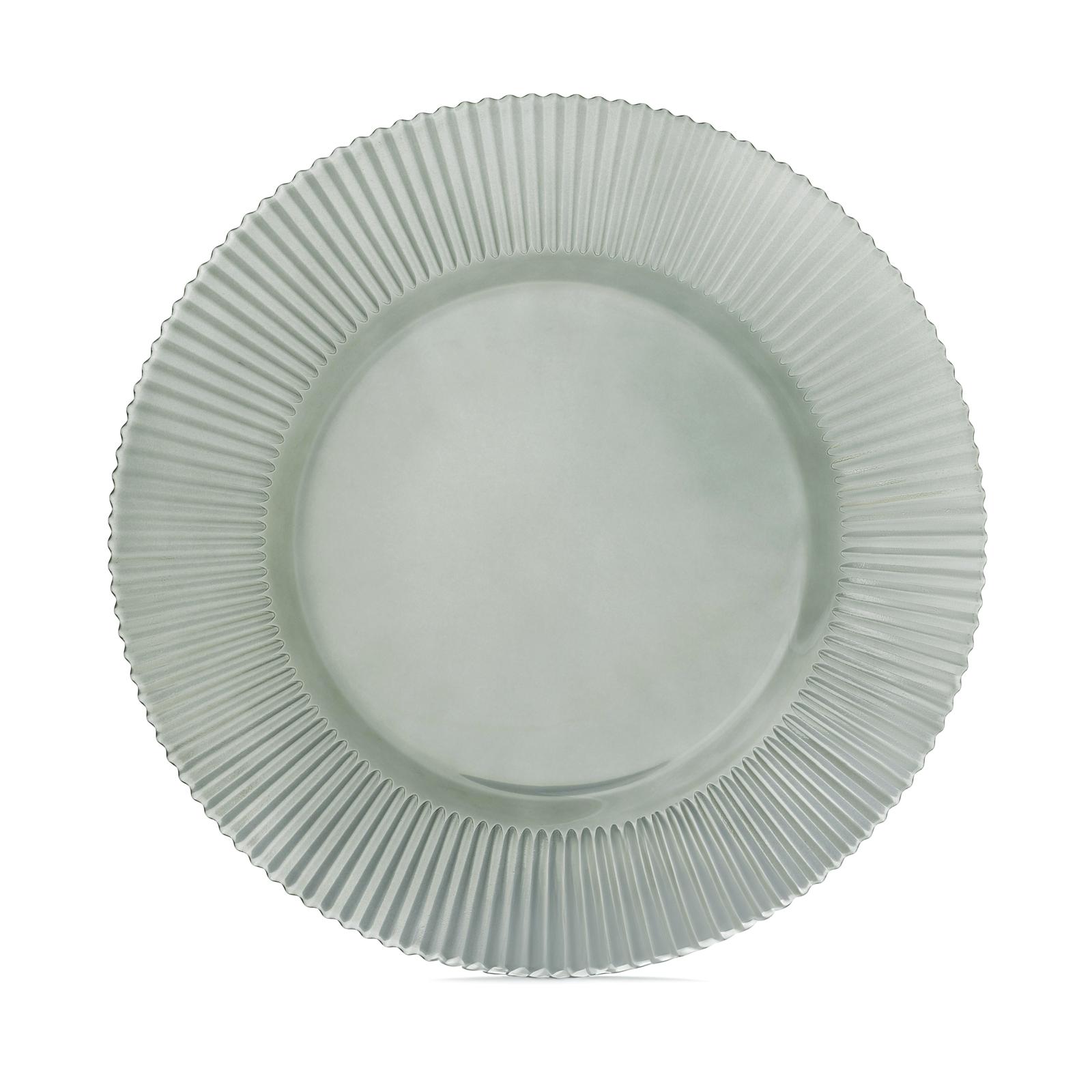 Rippled Glass Charger Green – Silver Spoon Party Rental