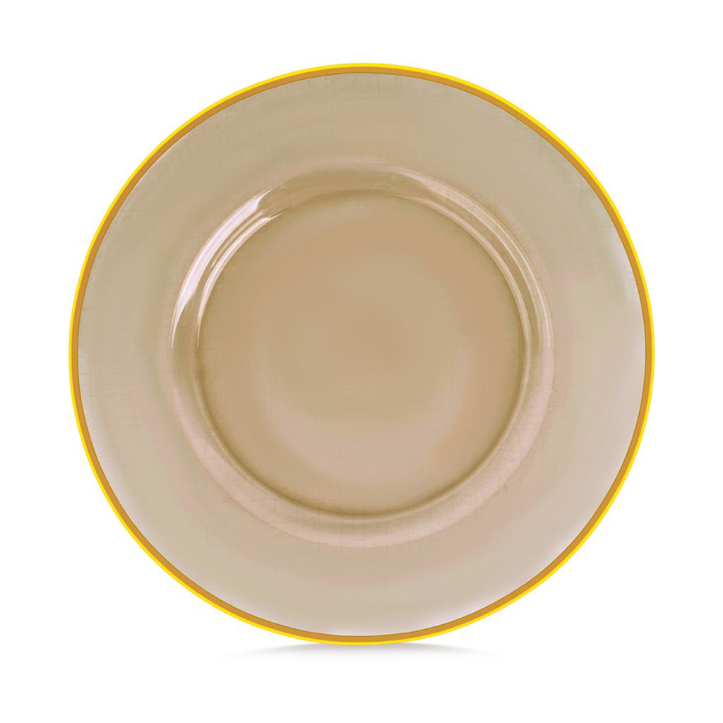 Platinum Charger Amber – Silver Spoon Party Rental