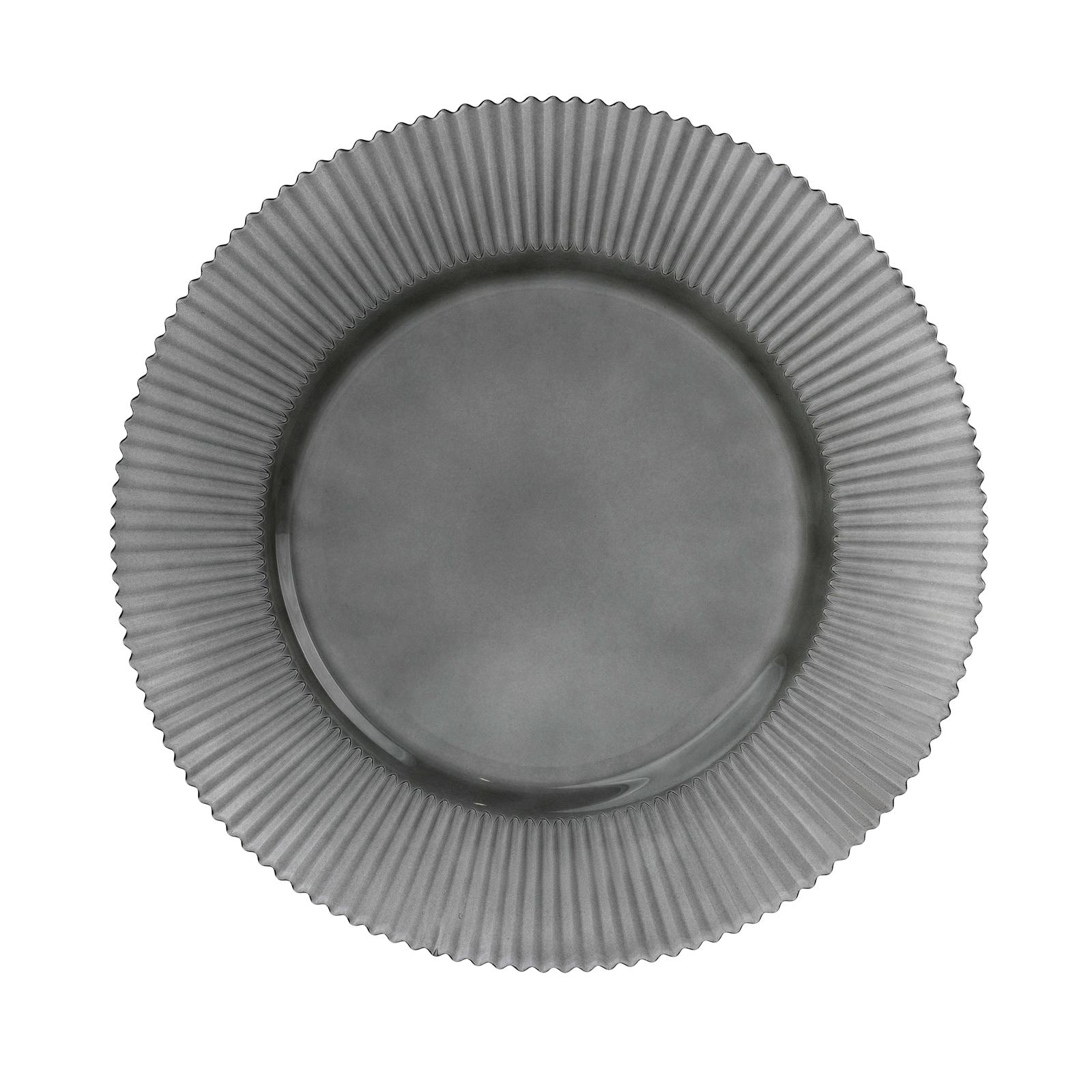 Rippled Glass Charger Smoked – Silver Spoon Party Rental