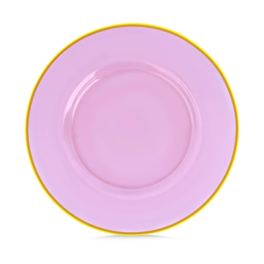 Platinum Charger Pink – Silver Spoon Party Rental