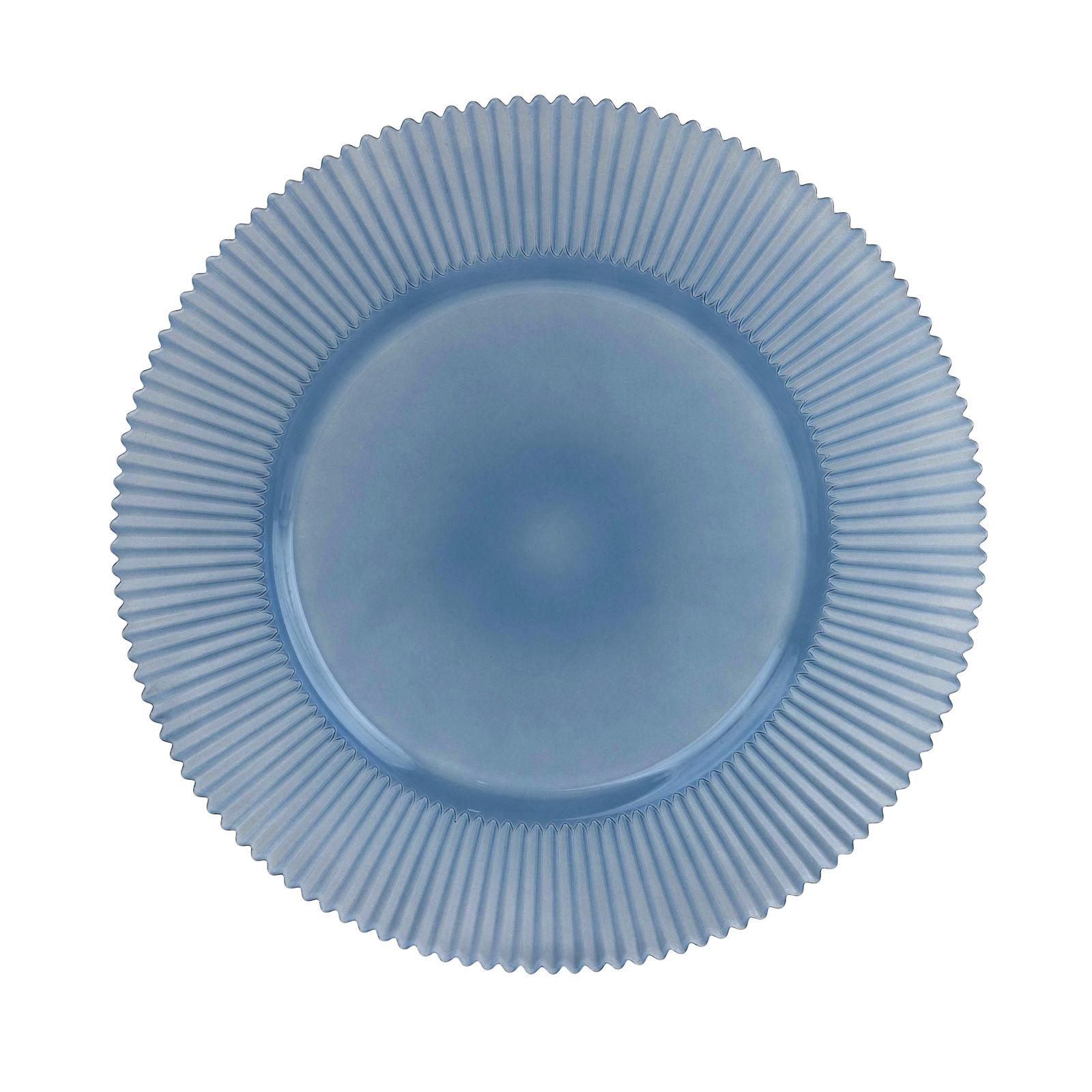 Rippled Glass Charger Blue – Silver Spoon Party Rental